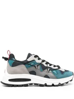 Dsquared2 Panelled Canvas And Calf Leather Suede Sneakers