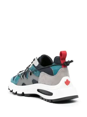 Dsquared2 Panelled Canvas And Calf Leather Suede Sneakers