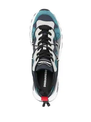 Dsquared2 Panelled Canvas And Calf Leather Suede Sneakers