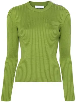 Rabanne Crew-neck Ribbed-knit Top
