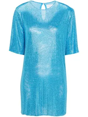 Giuseppe Di Morabito Crystal-embellished T-shirt Dress - Blue