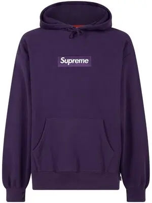 Supreme Box Logo Cotton Hoodie - Purple | Editorialist