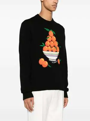 Casablanca Pyramide D'oranges Intarsia-knit Jumper - Black