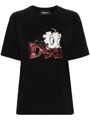 Dsquared2 X Betty Boop Cotton T-shirt - Black