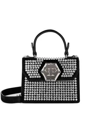Philipp Plein Crystal-embellished Suede Tote Bag