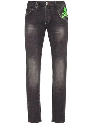 Philipp Plein Skull-print Straight-leg Jeans