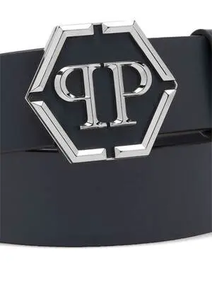 Philipp Plein Hexagon Logo-buckle Leather Belt