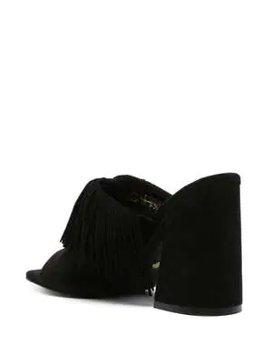 STUART WEITZMAN Tia Fringe Sandals - Black