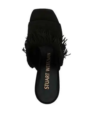 STUART WEITZMAN Tia Fringe Sandals - Black