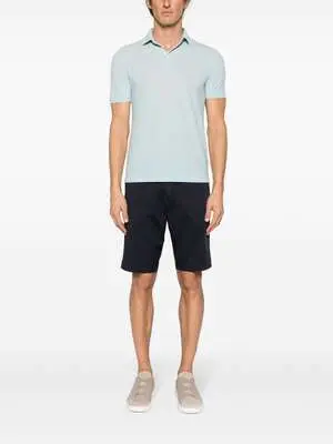 ZANONE Short-sleeve Cotton Polo Shirt - Blue