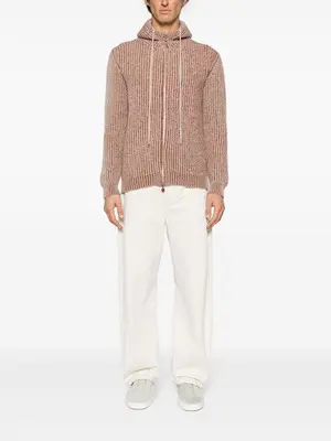 Kiton Ribbed-knit Cashmere Cardigan - Orange