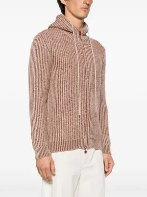 Kiton Ribbed-knit Cashmere Cardigan - Orange