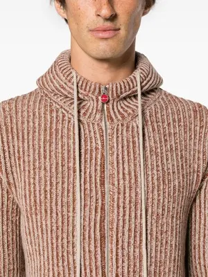 Kiton Ribbed-knit Cashmere Cardigan - Orange