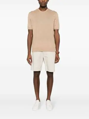 DRUMOHR Cotton-linen Knit T-shirt - Neutrals