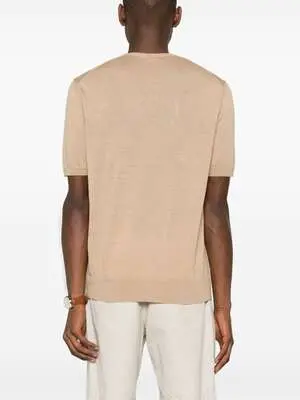 DRUMOHR Cotton-linen Knit T-shirt - Neutrals