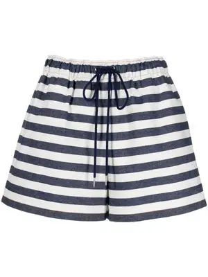 KIMHEKIM Stripe-print Cotton Shorts - Blue