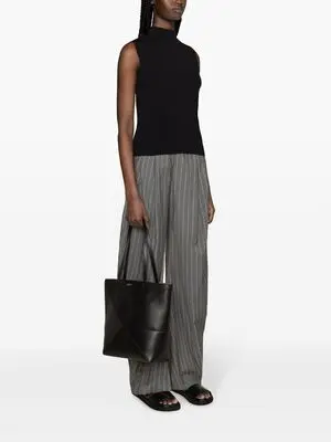 Plan C Mock-neck Jersey Tank Top - Black