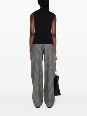 Plan C Mock-neck Jersey Tank Top - Black