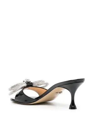 Mach & Mach 70mm Double Bow Patent-leather Sandals