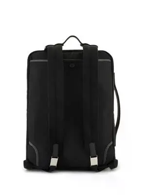 Giorgio Armani Logo-stamp Partitioned Backpack - Black