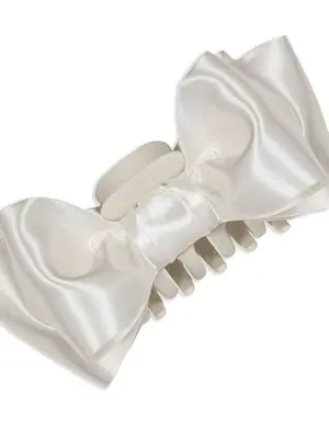 JENNIFER BEHR Agatha Bow Hair Clip - White