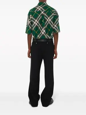 Burberry Logo-embroidered Plaid Shirt