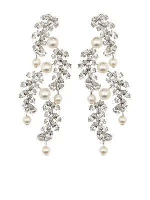 JENNIFER BEHR Wisteria Crystal Earrings - Silver