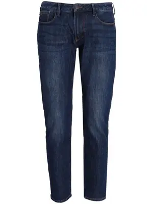 Emporio Armani Washed Straight-leg Jeans - Blue