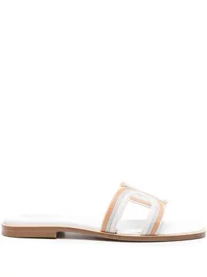 TOD'S Kate Leather Slides White