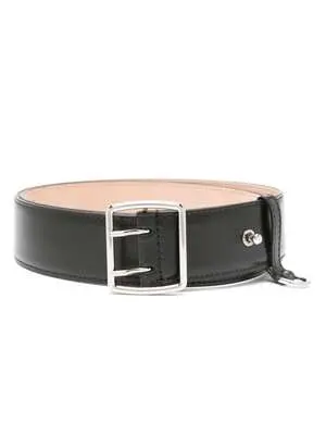 Alexander McQueen Buckle-fastening Leather Belt - Black