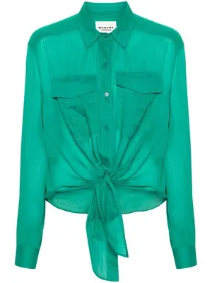 MARANT ETOILE Nath Organic Cotton Shirt - Green
