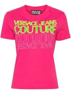 Versace Logo-print Cotton T-shirt - Pink