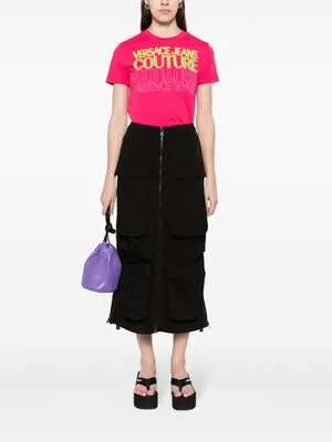 Versace Logo-print Cotton T-shirt - Pink