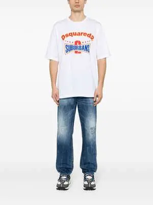Dsquared2 642 Distressed Straight-leg Jeans - Blue