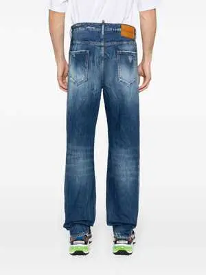 Dsquared2 642 Distressed Straight-leg Jeans - Blue