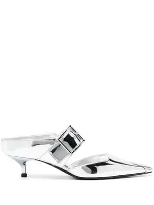 Alexander McQueen Punk Mirrored Mules - Silver
