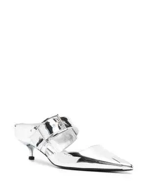 Alexander McQueen Punk Mirrored Mules - Silver