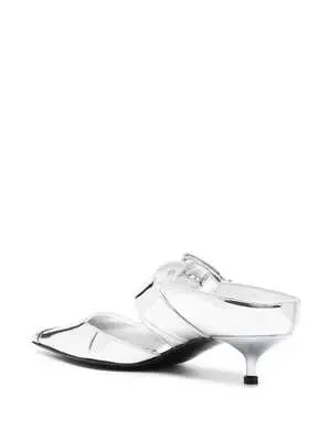 Alexander McQueen Punk Mirrored Mules - Silver