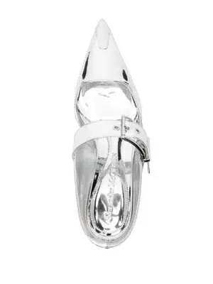 Alexander McQueen Punk Mirrored Mules - Silver