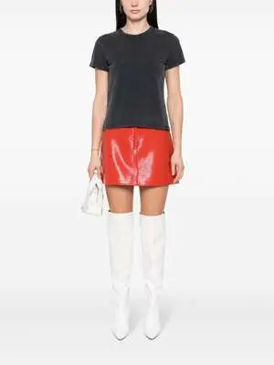 COURREGES Logo-embroidered T-shirt - Grey