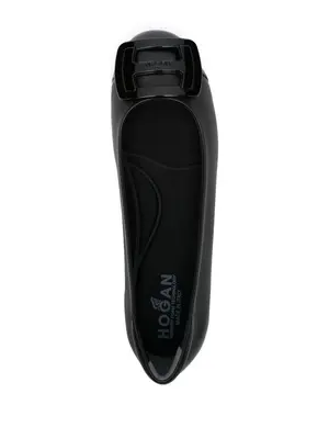 Hogan Logo-plaque Ballerinas - Black