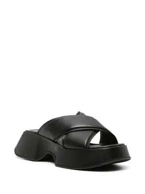 VIC MATIE Crossover-strap Leather Slides
