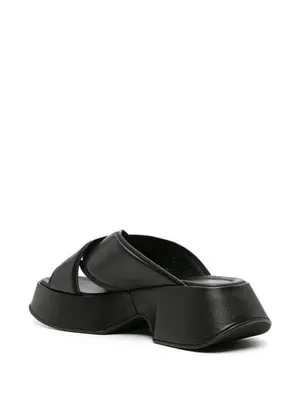 VIC MATIE Crossover-strap Leather Slides