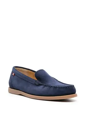 Bally Grosgrain-tab Suede Loafers