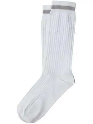 Brunello Cucinelli Monili-bead Ribbed-knit Socks