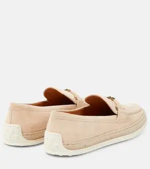 TOD'S T Ring Suede Loafers - Beige