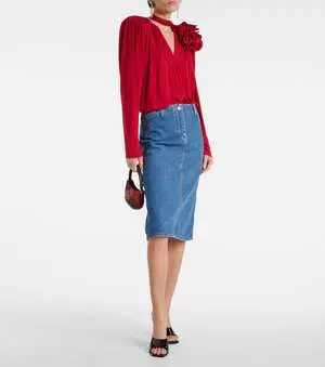 Magda Butrym Denim Midi Skirt