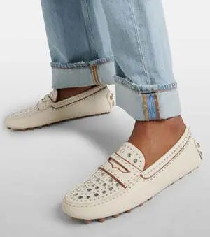TOD'S Gommino Studded Leather Moccasins