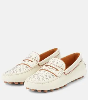TOD'S Gommino Studded Leather Moccasins