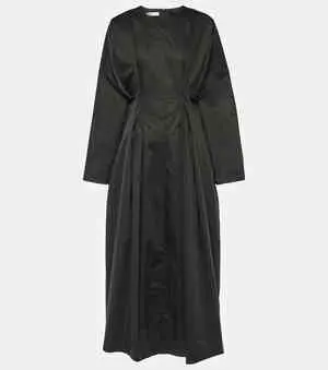 Co Gathered Cotton Midi Dress
